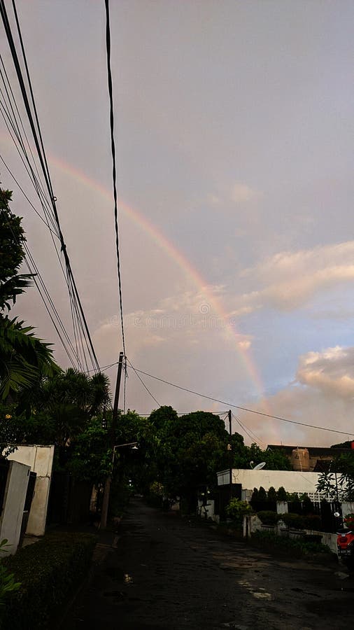 Rainbow after rain stock image. Image of rain, ended - 264743251