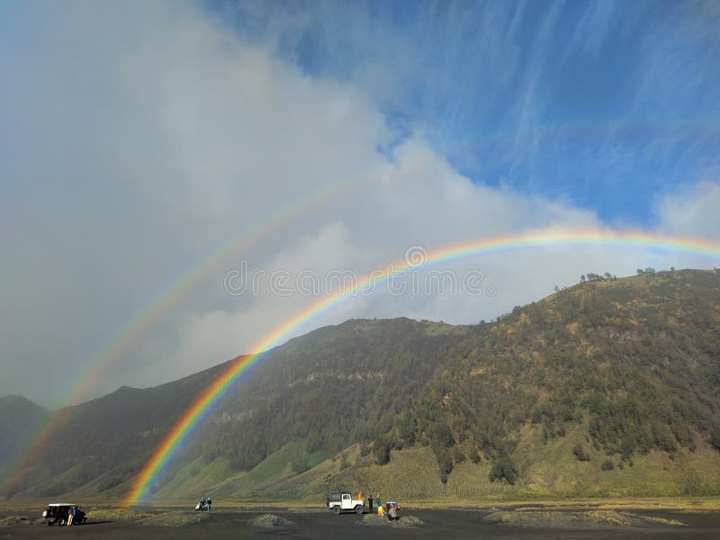 Rainbow after the Rain at Whispering Sand Stock Photo - Image of ...