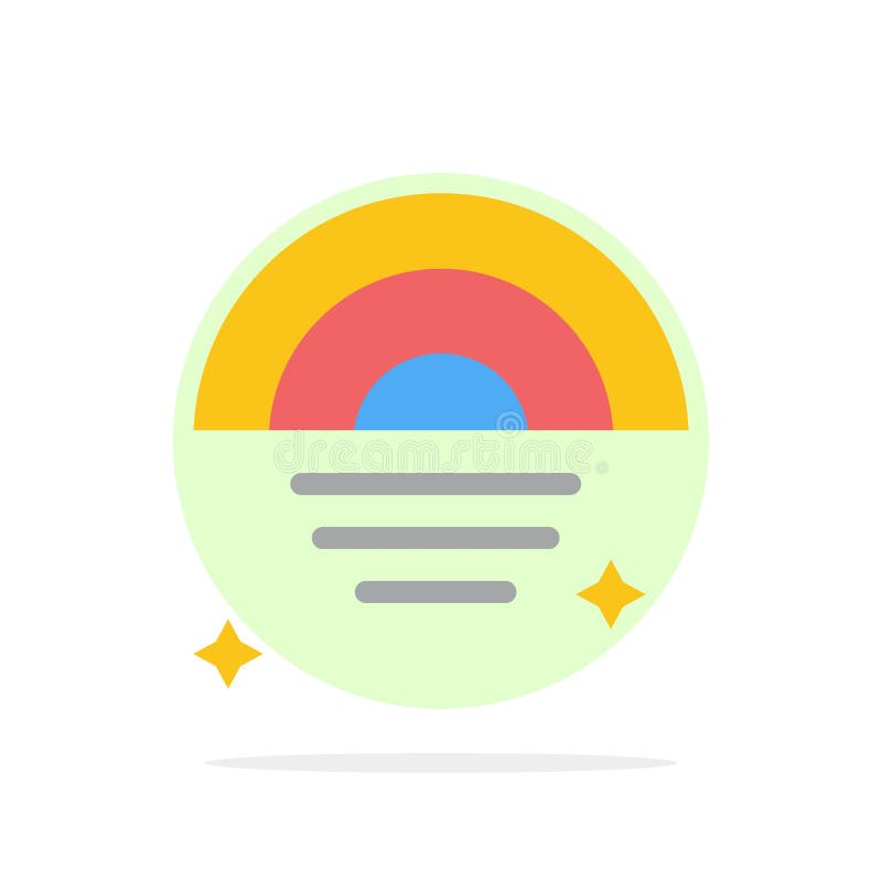 Rainbow, Rainy, Sky, Weather Abstract Circle Background Flat Color Icon ...