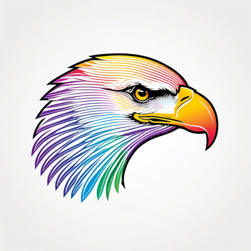 Rainbow Raptor: Artistic Flight of the Eagle Stock Illustration ...
