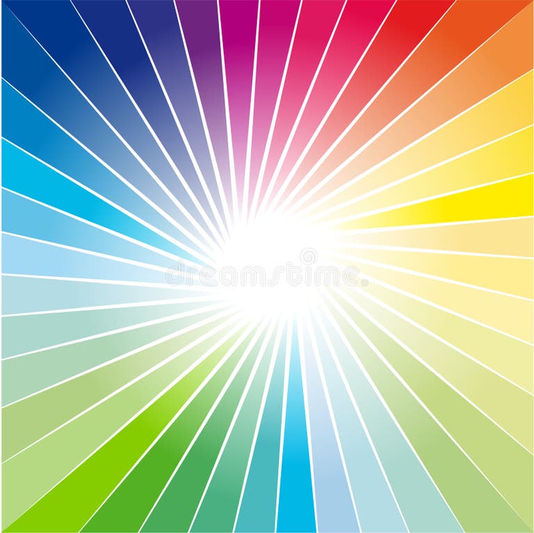 Rainbow Ray of Lights Explosion Background Stock Vector - Illustration ...