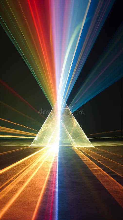 Rainbow Rays: the Prism Effect Stock Illustration - Illustration of ...