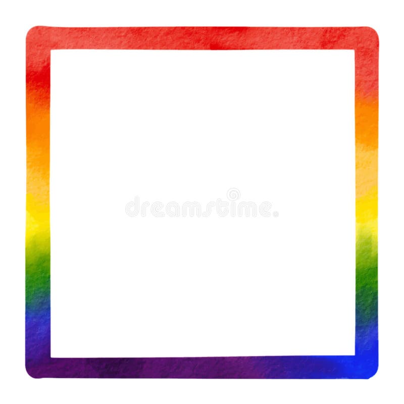 Square Rainbow Watercolor Frame Stock Illustrations – 547 Square ...