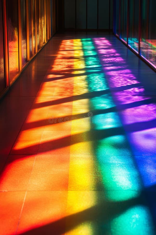 A Rainbow is Reflected in the Floor Stock Illustration - Illustration ...