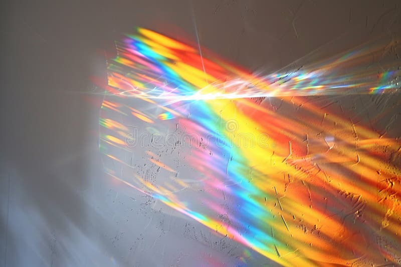 A Rainbow is Reflected on a Wall Stock Image - Image of glowing ...