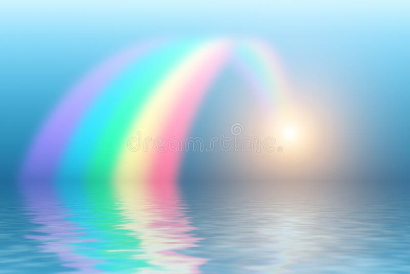 Rainbow Reflecting in Water. Stock Image - Image of perspective ...