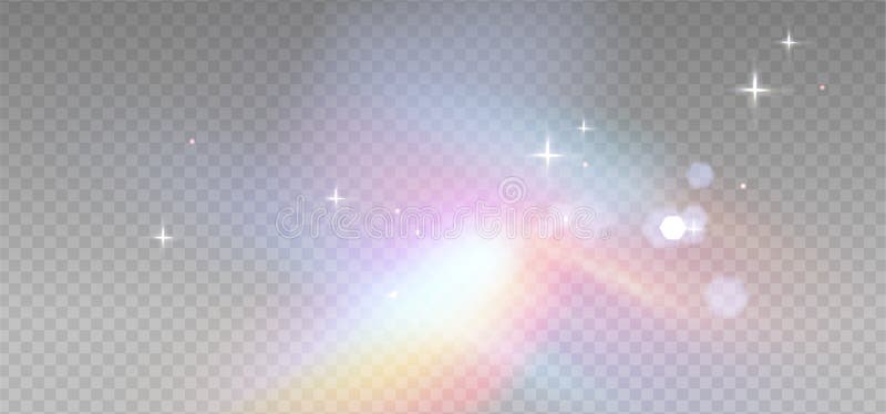 Rainbow Reflection Light Prism Effect on Light Background. Hologram ...