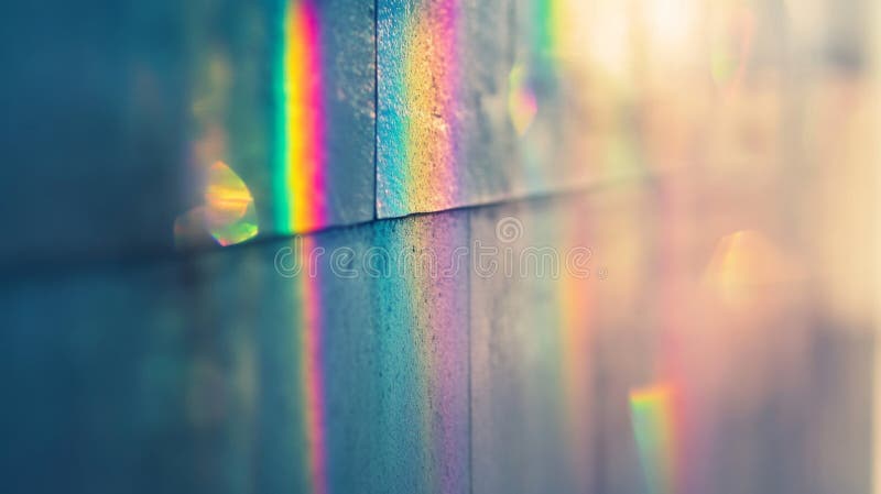 A Rainbow Reflection on a Tile Wall Stock Illustration - Illustration ...