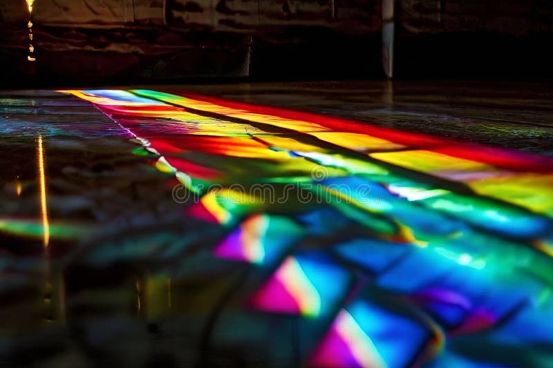 Rainbow Reflections Light Reflections Creating a Prism Effect Stock ...