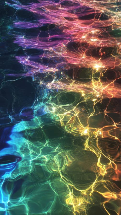 Rainbow Reflections, Underwater Light Patterns Stock Illustration ...