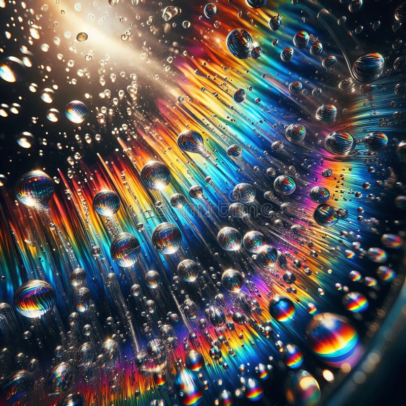 Rainbow Refraction Light Refracting through Water Droplets Creat Stock ...