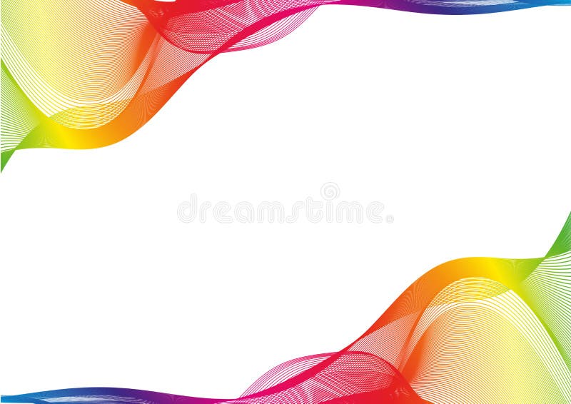 Rainbow Ribbon Abstract Shapes with Copy Space Stock Illustration ...