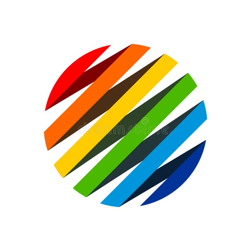 Rainbow Ribbon Circular Shape Symbol Logo Design Stock Vector ...