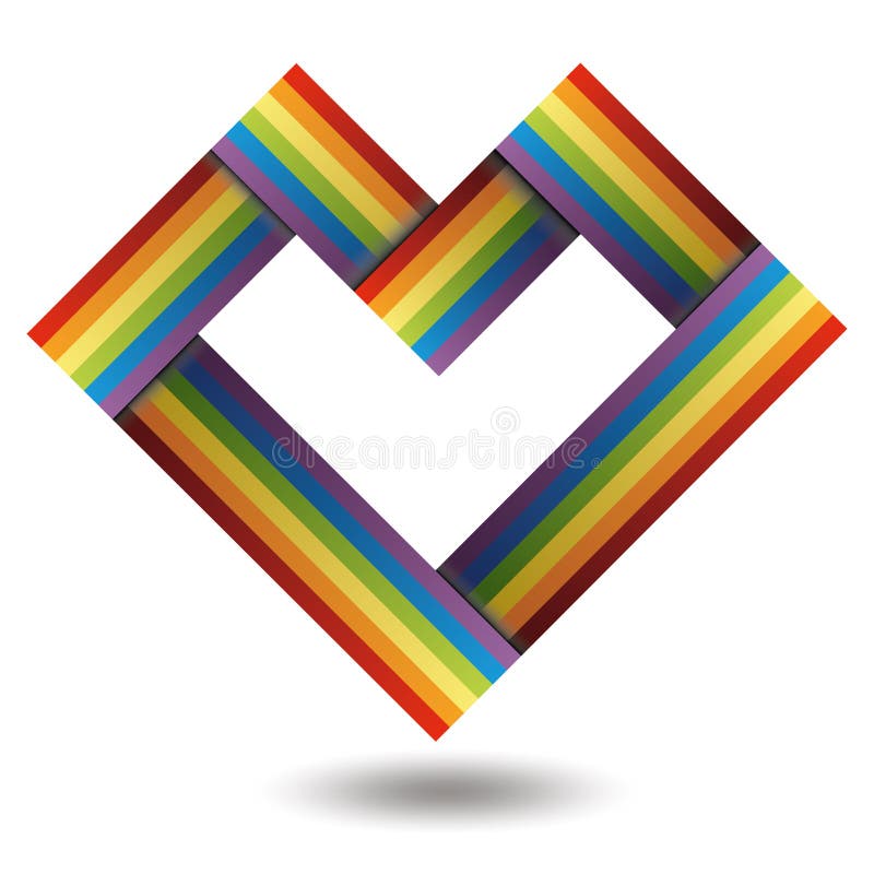 Rainbow ribbon heart stock vector. Illustration of symbol - 38041243
