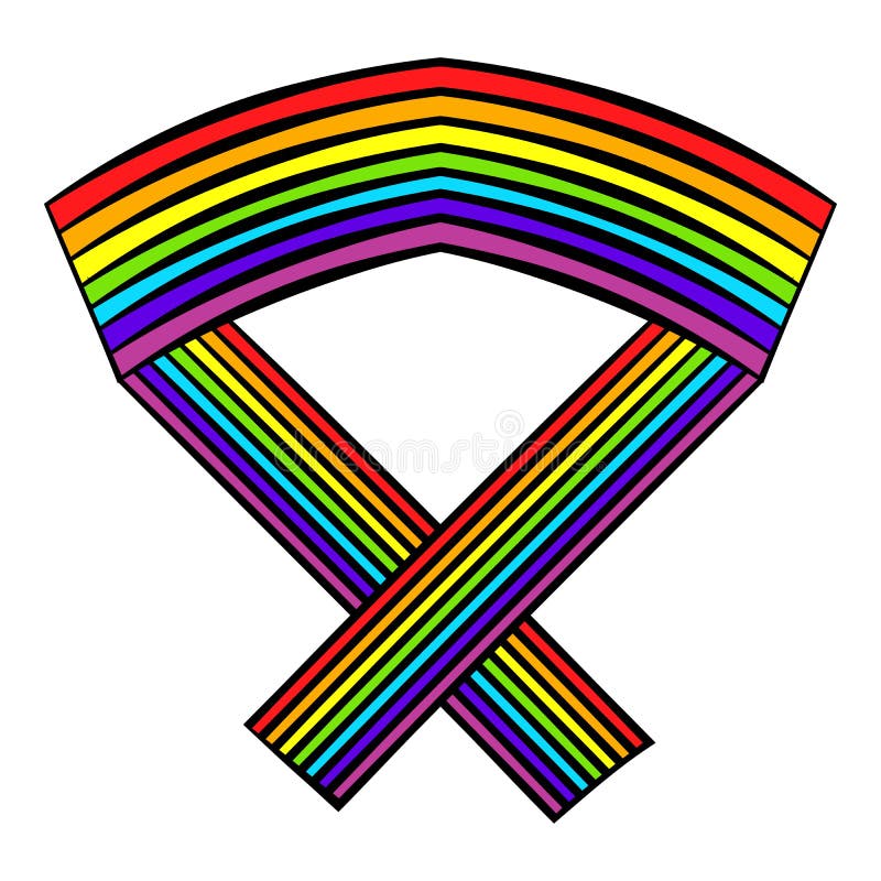 Rainbow Ribbon Icon, Icon Cartoon Stock Vector - Illustration of love ...
