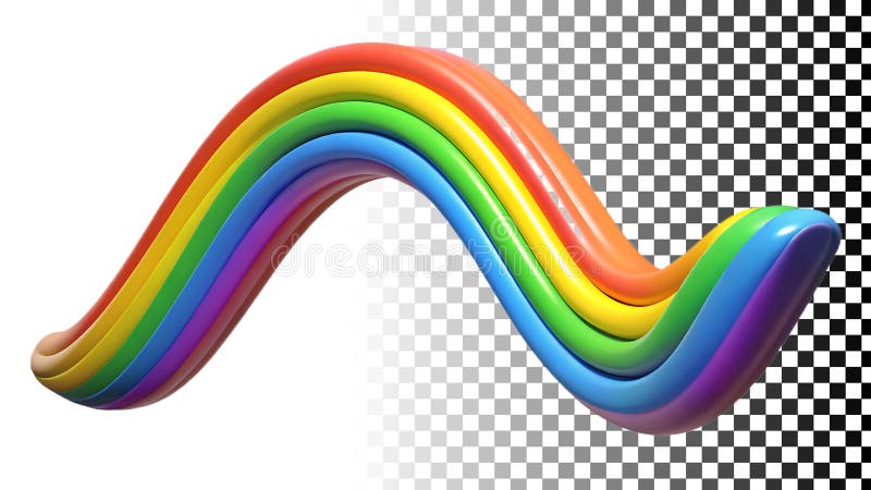 Rainbow Ribbon Wave, Colorful Flowing Stripe Abstract Illustration Png ...