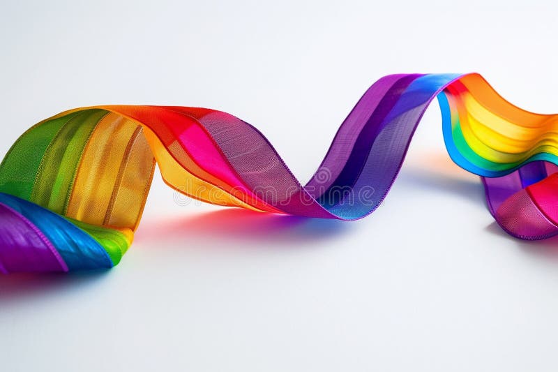 Rainbow Ribbon on White Background Stock Image - Image of design ...