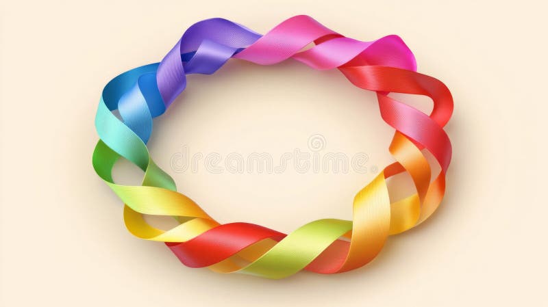 Rainbow Ribbons Form a Circular Design Stock Illustration ...