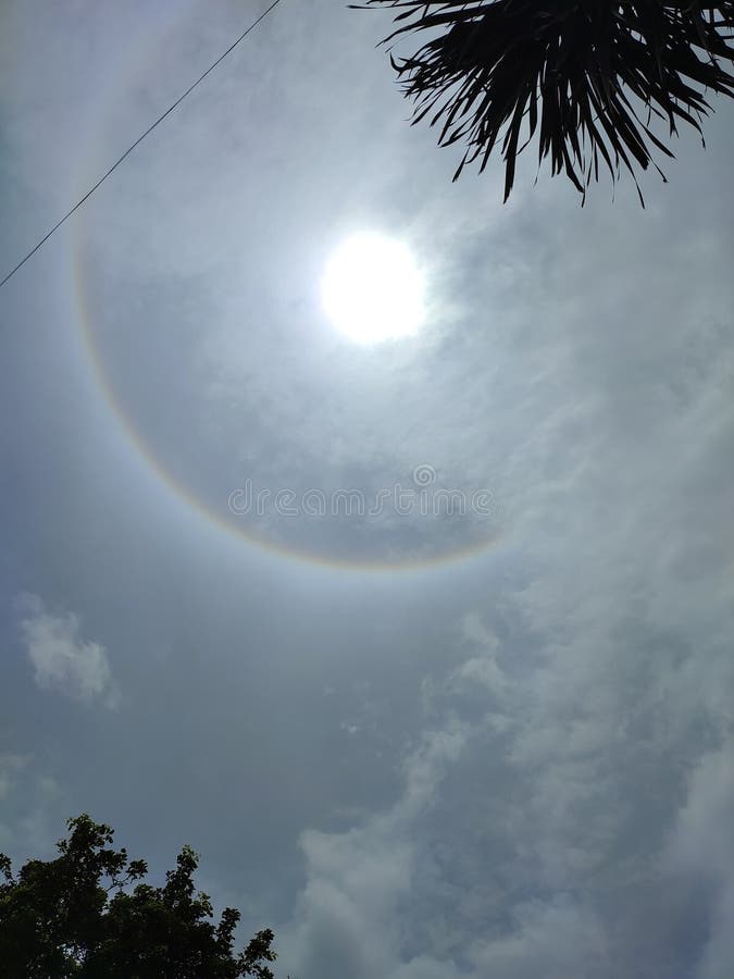 Rainbow Ring Around Sun Rain Magic Stock Image - Image of rainbow, rain ...