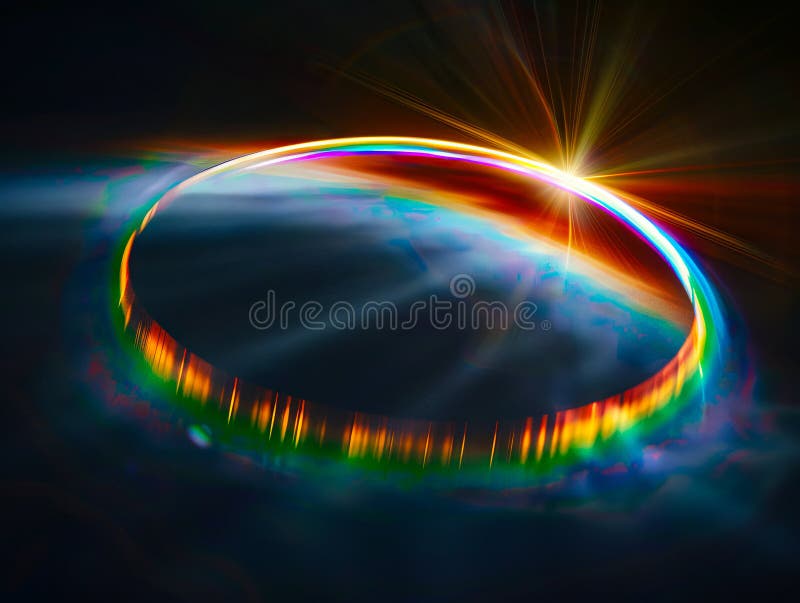 A Rainbow Ring with Light Shining through it Stock Image - Image of ...