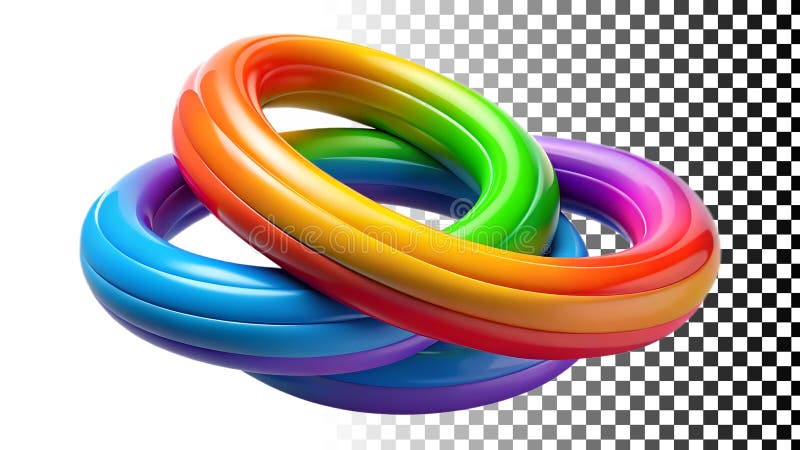 Rainbow Rings Interlocking, Colorful Geometric Shape Illustration Png ...