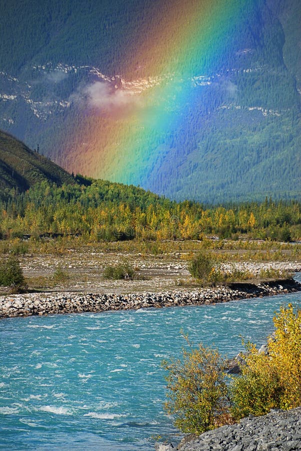 Rainbow and river stock image. Image of background, illuminated - 19003183