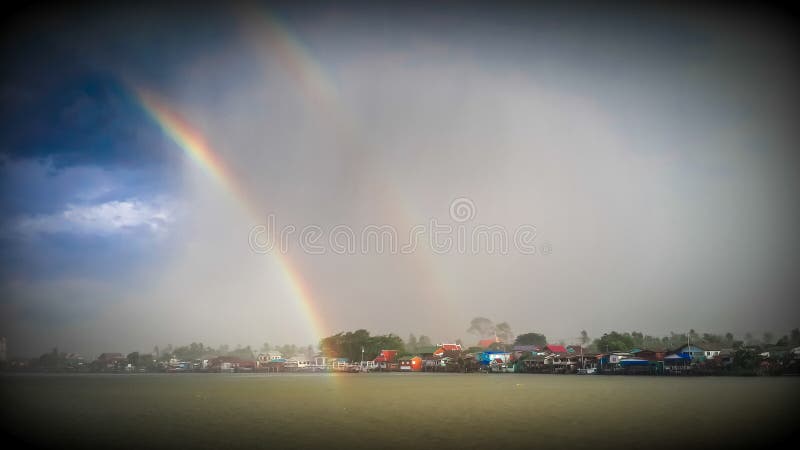 Rainbow in river stock image. Image of rainbow, lake - 93678279