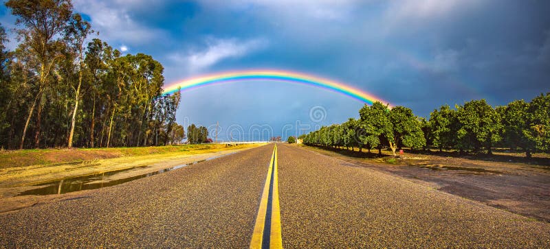 Rainbow Road stock photo. Image of burst, countryside - 138506954