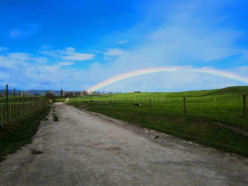 Rainbow road stock photo. Image of rainbow, colour, road - 163586608