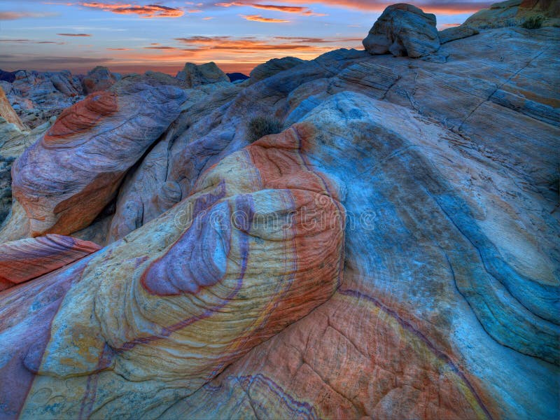 Rainbow Rocks, Valley of Fire Stock Photo - Image of fire, painting ...