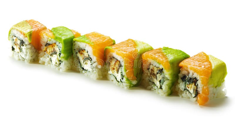 Rainbow Roll stock photo. Image of food, colorful, green - 11683298
