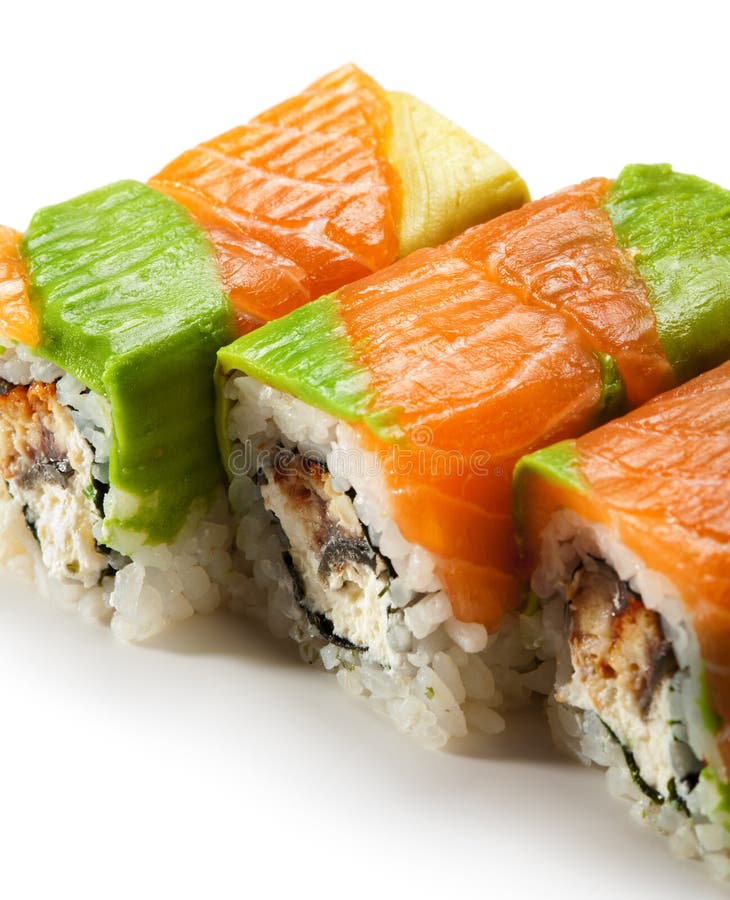 Rainbow roll stock image. Image of salmon, tasty, meat - 1103643