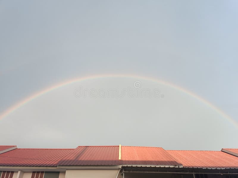 Rainbow on the roof stock image. Image of rainbow, ainbow - 262881631