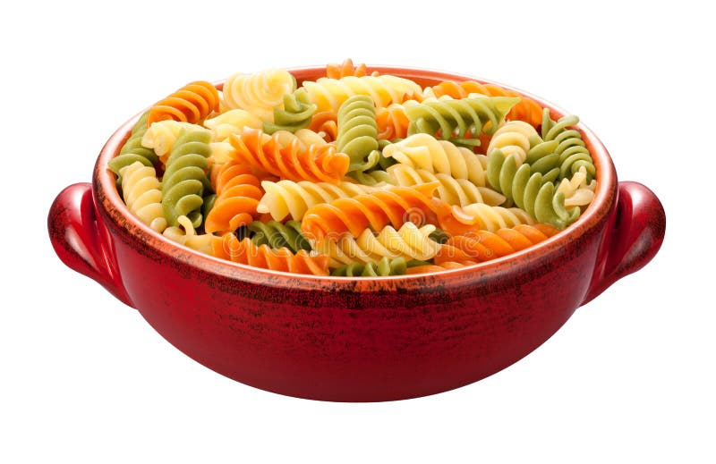Rainbow Rotini Pasta Isolated Stock Image - Image of delicious, ceramic ...