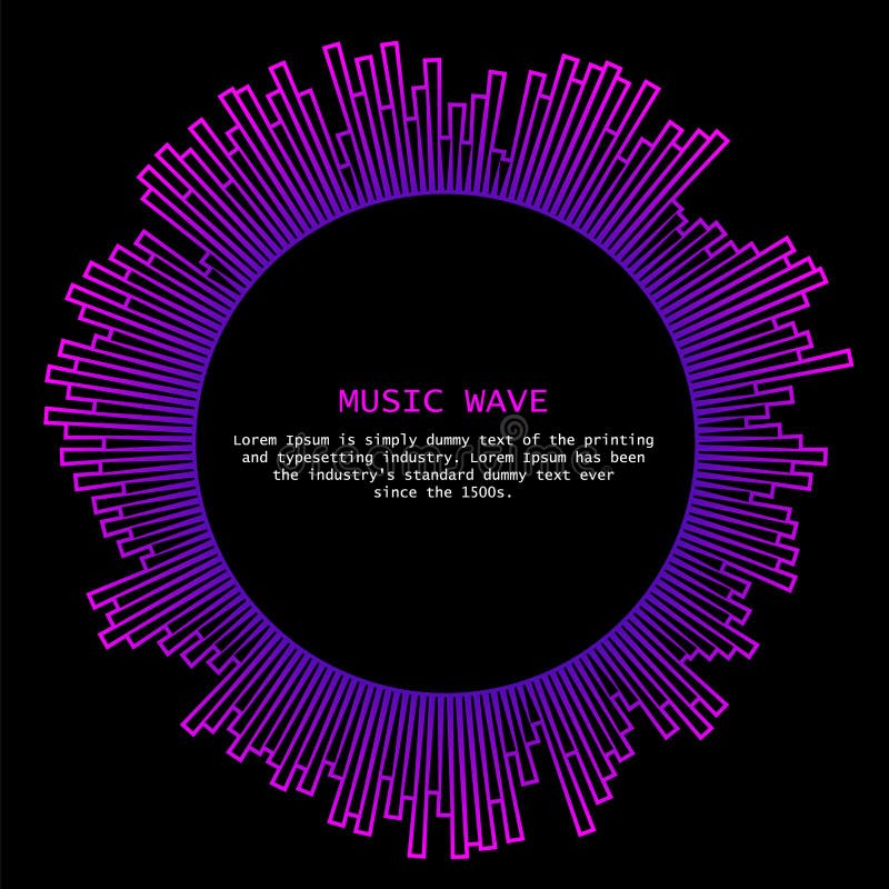Round Music Wave Player Logo. Colorful Equalizer Element on Black ...