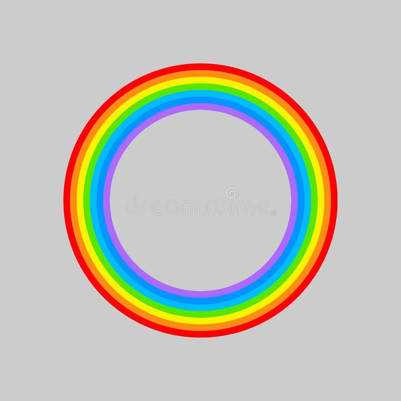 Circular Rainbow Round Frame Border Stock Illustration - Illustration ...