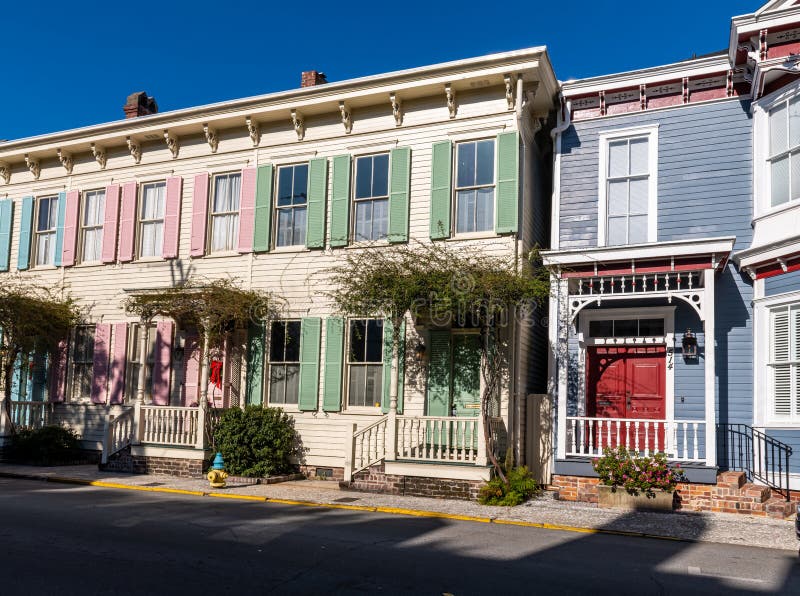 Rainbow Row on Bryan Street Editorial Image - Image of district ...