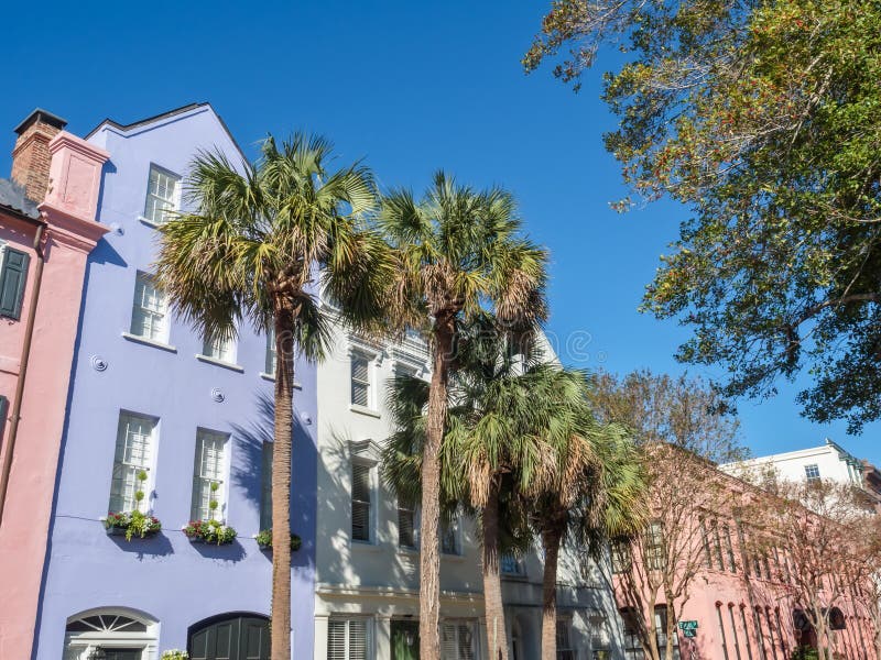 Rainbow Row Charleston South Carolina Sc Stock Photo - Image of ...