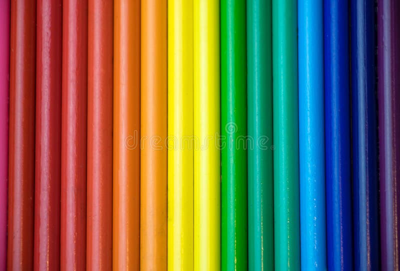 Rainbow Row of Colored Pencils Stock Image - Image of order, pencil ...