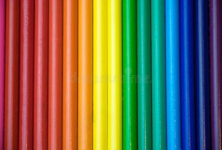 Rainbow Row of Colored Pencils Stock Image - Image of order, pencil ...