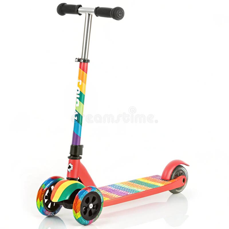 Rainbow Scooter Isolated on White Background Stock Illustration ...