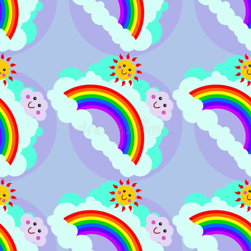 Rainbow Seamless Background Design Stock Illustration - Illustration of ...