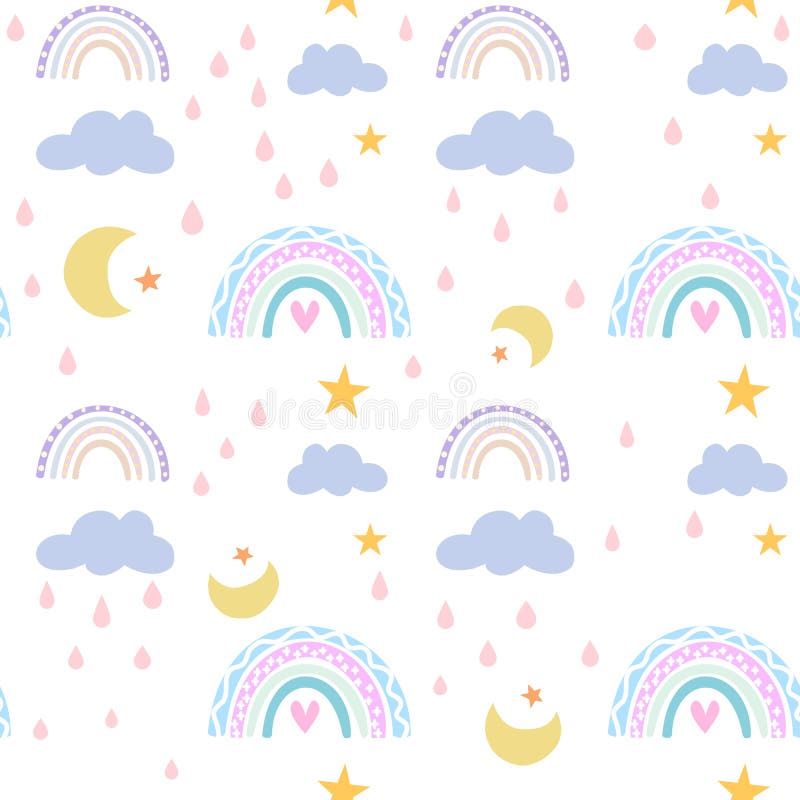Rainbow Seamless Pattern for Background , Wallpaper , Paper Print ...