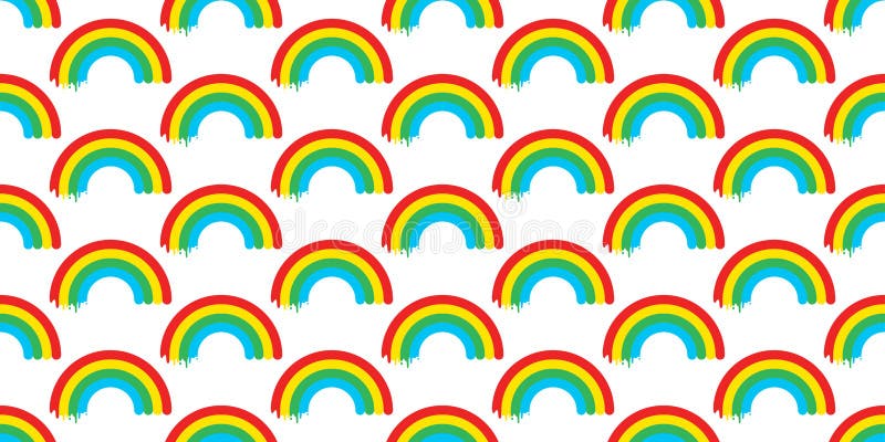 Rainbow Seamless Pattern Vector Isolated Sky Colorful Wallpaper ...