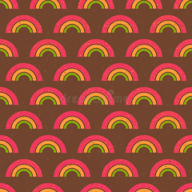 Textured Rainbow Seamless Repeat Pattern with Paint Splashes on Brown ...