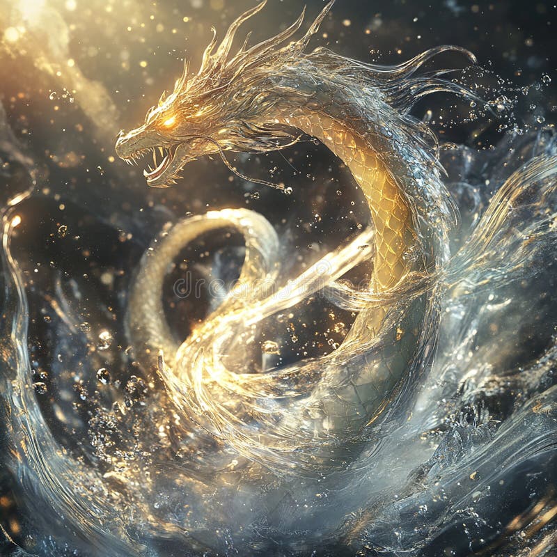 Rainbow Serpent Slithering through a Gemstone Maze Stock Illustration ...