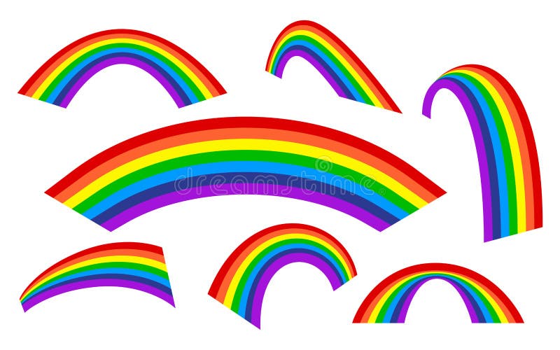 Rainbow Set. Rainbow Arch Different Styles. Stock Vector - Illustration ...