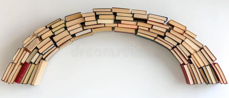 A Rainbow-shaped Arch Made of Books Stock Illustration - Illustration ...