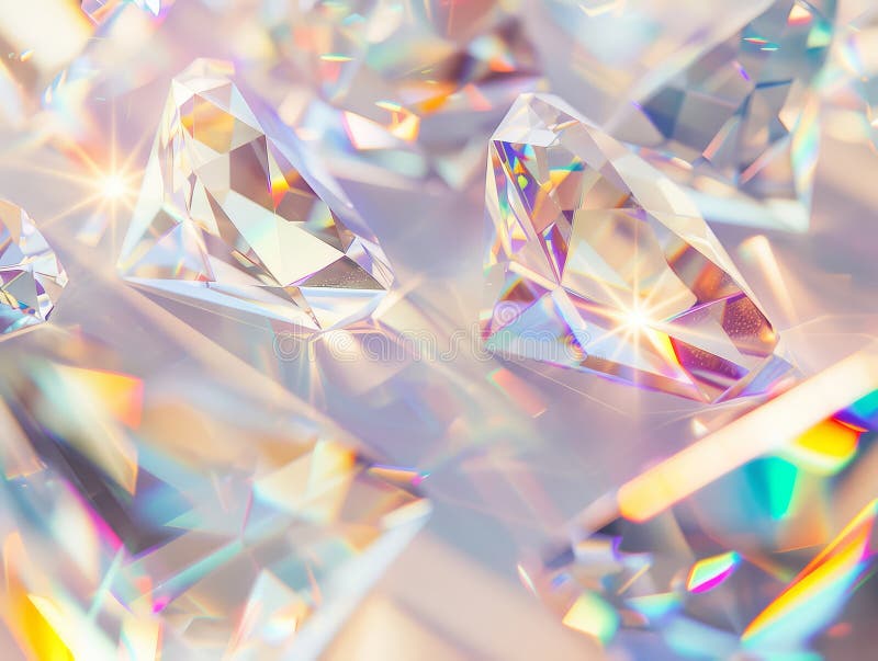 Rainbow Sheen Enhances Colorful Crystals in Digital Artwork Stock ...