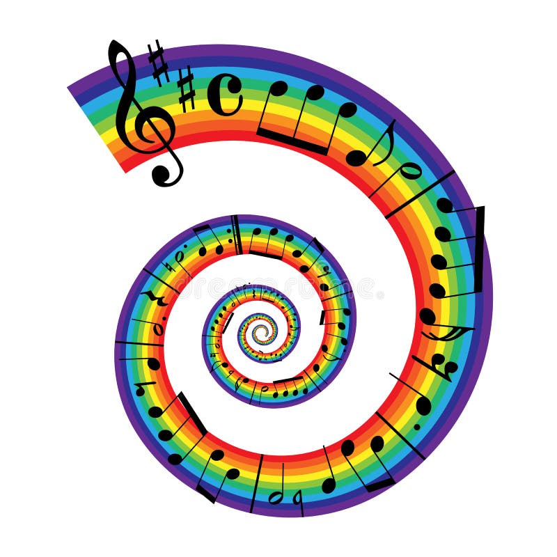 Rainbow sheet music stock vector. Illustration of composition - 12477068